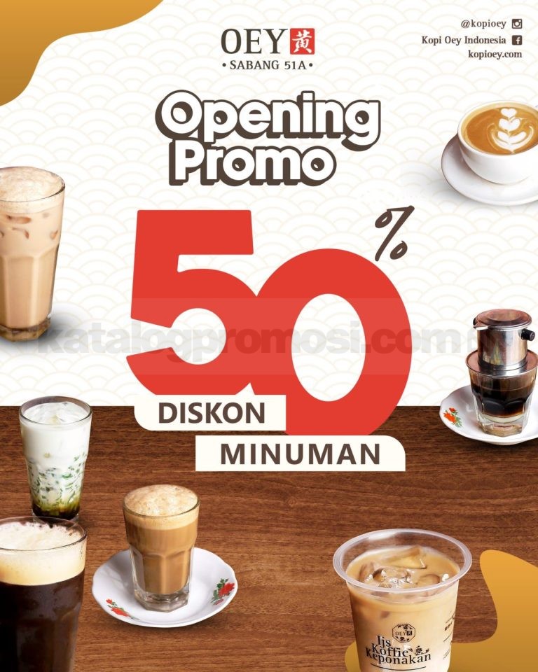 Promo Kopi Oey Opening Sabang Diskon 50% Minuman