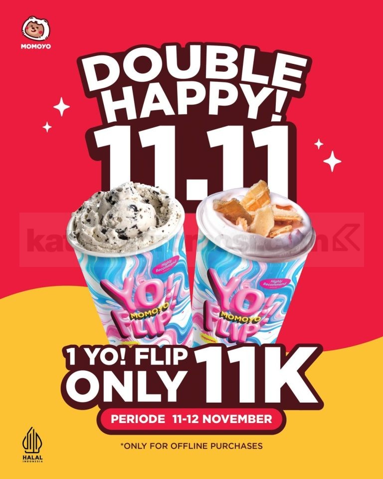 Promo Momoyo Double Happy 11.11 YO! FLIP Rp.11.000