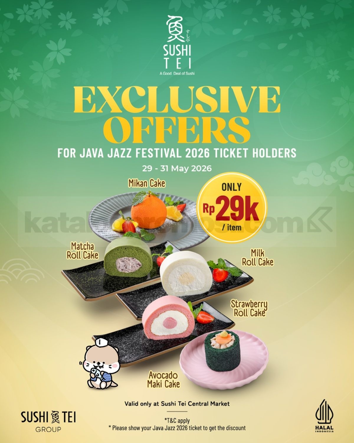 Promo Sushi Tei Java Jazz Festival Dessert Rp. 29.000