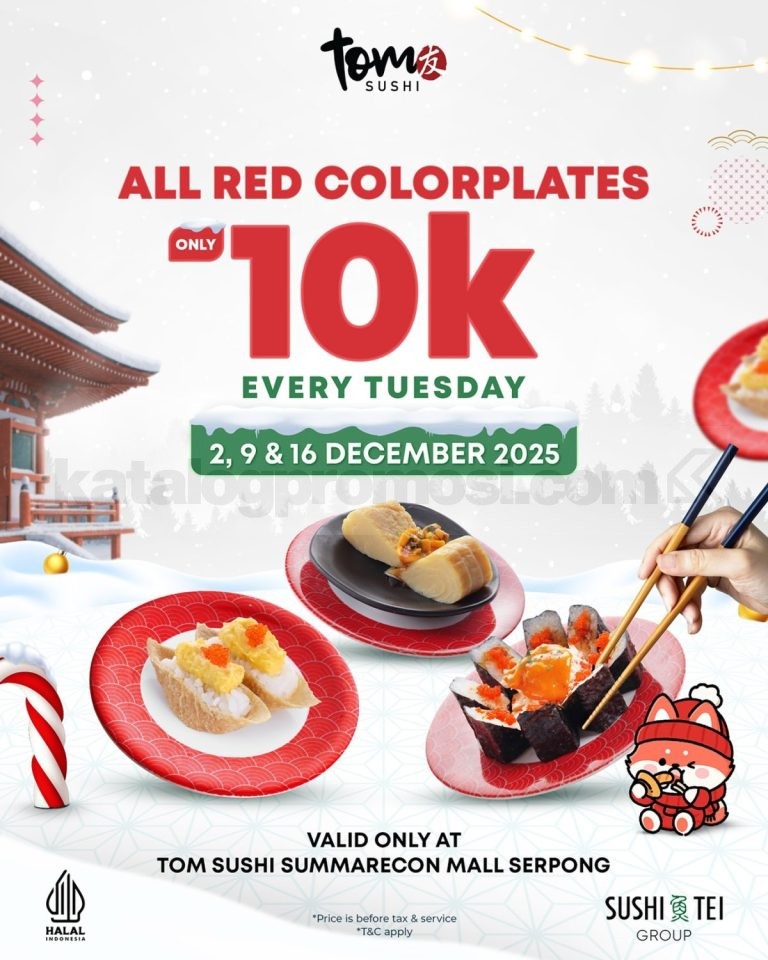 Promo Tom Sushi Summarecon Mall Serpong Red Colorplate Rp. 10.000 ...