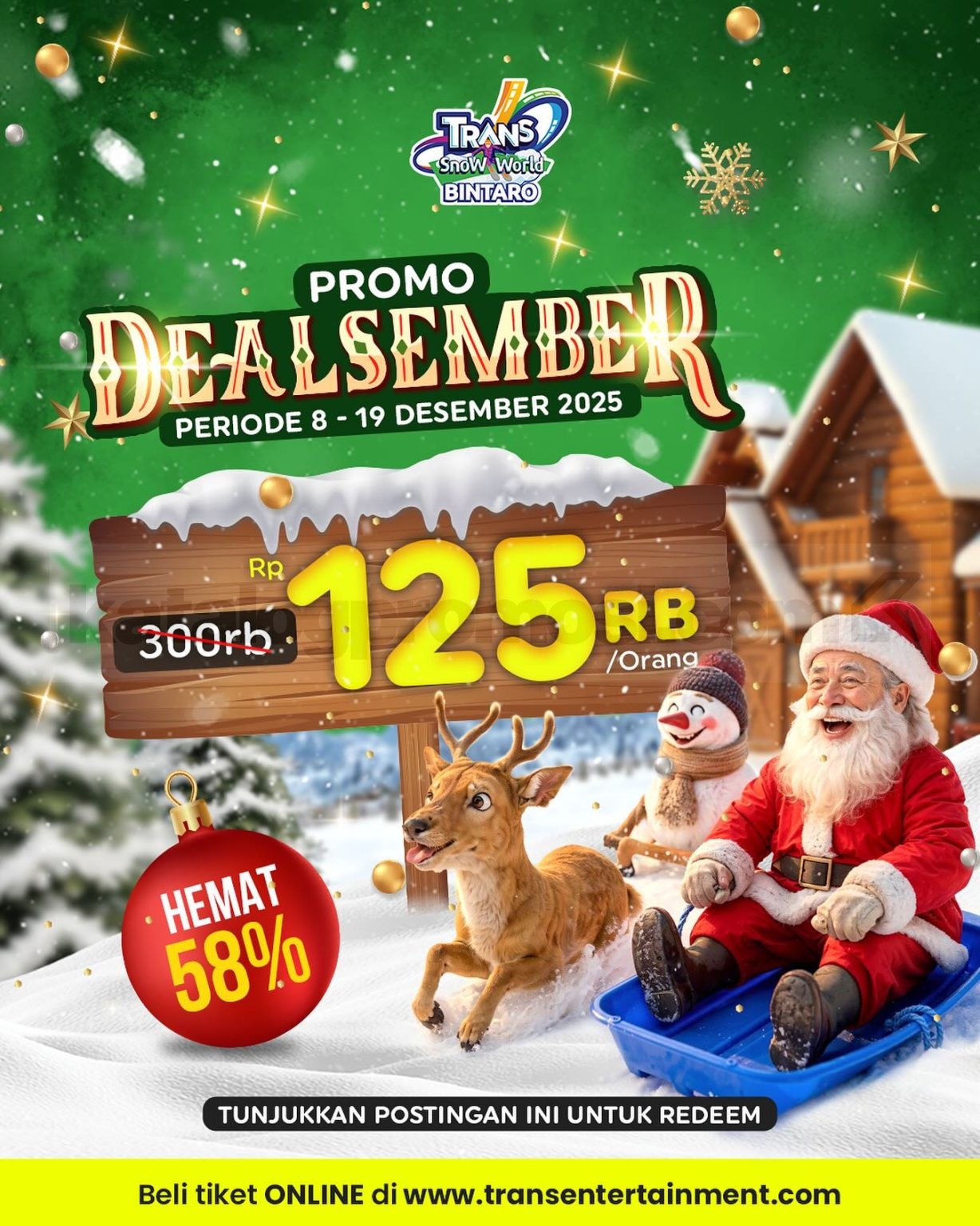Promo Trans Snow World Bintaro Dealsember Tiket Hemat 58% – SoPasti.Com