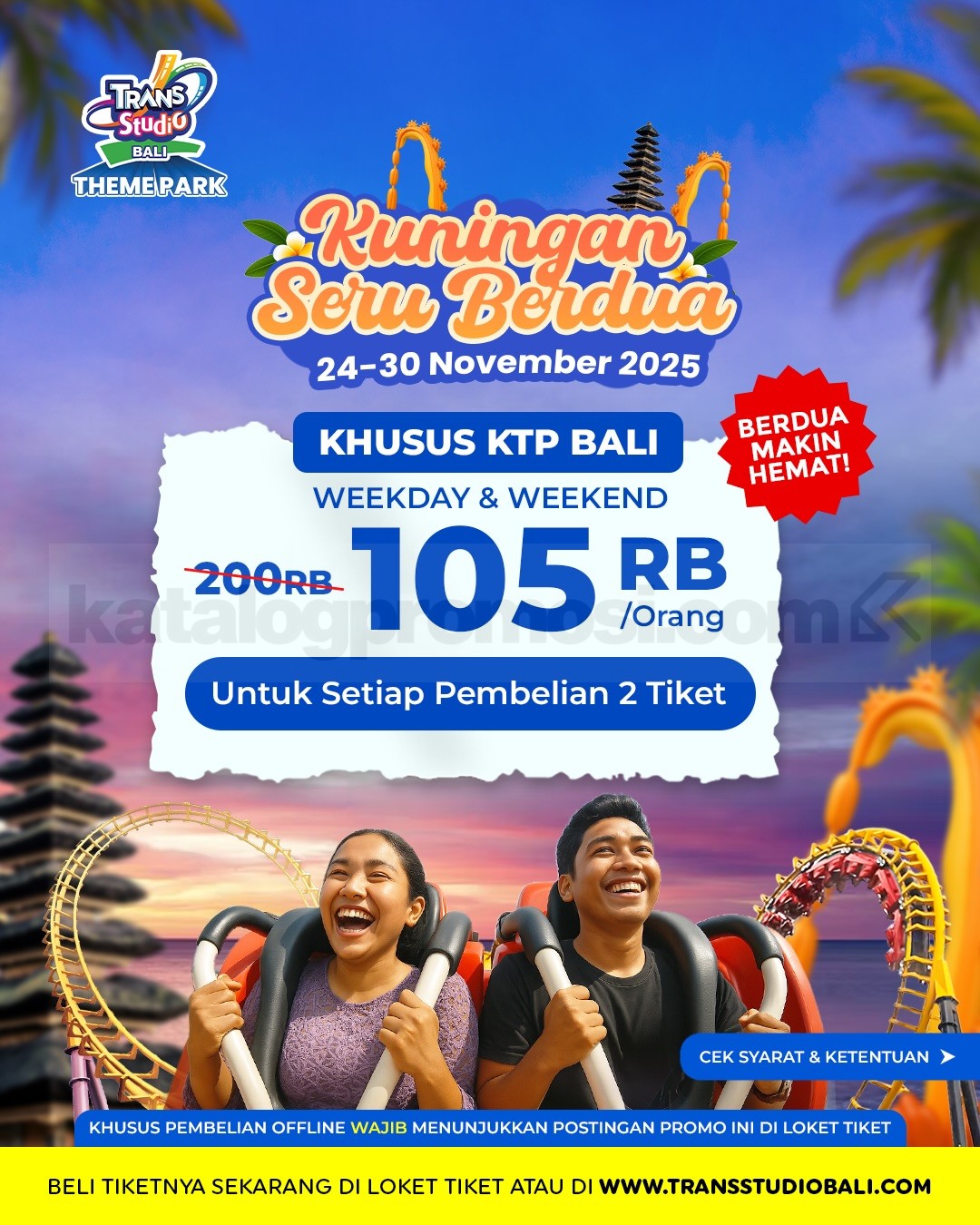 Promo Trans Studio Bali Kuningan Seru Berdua Rp. 105 ribu
