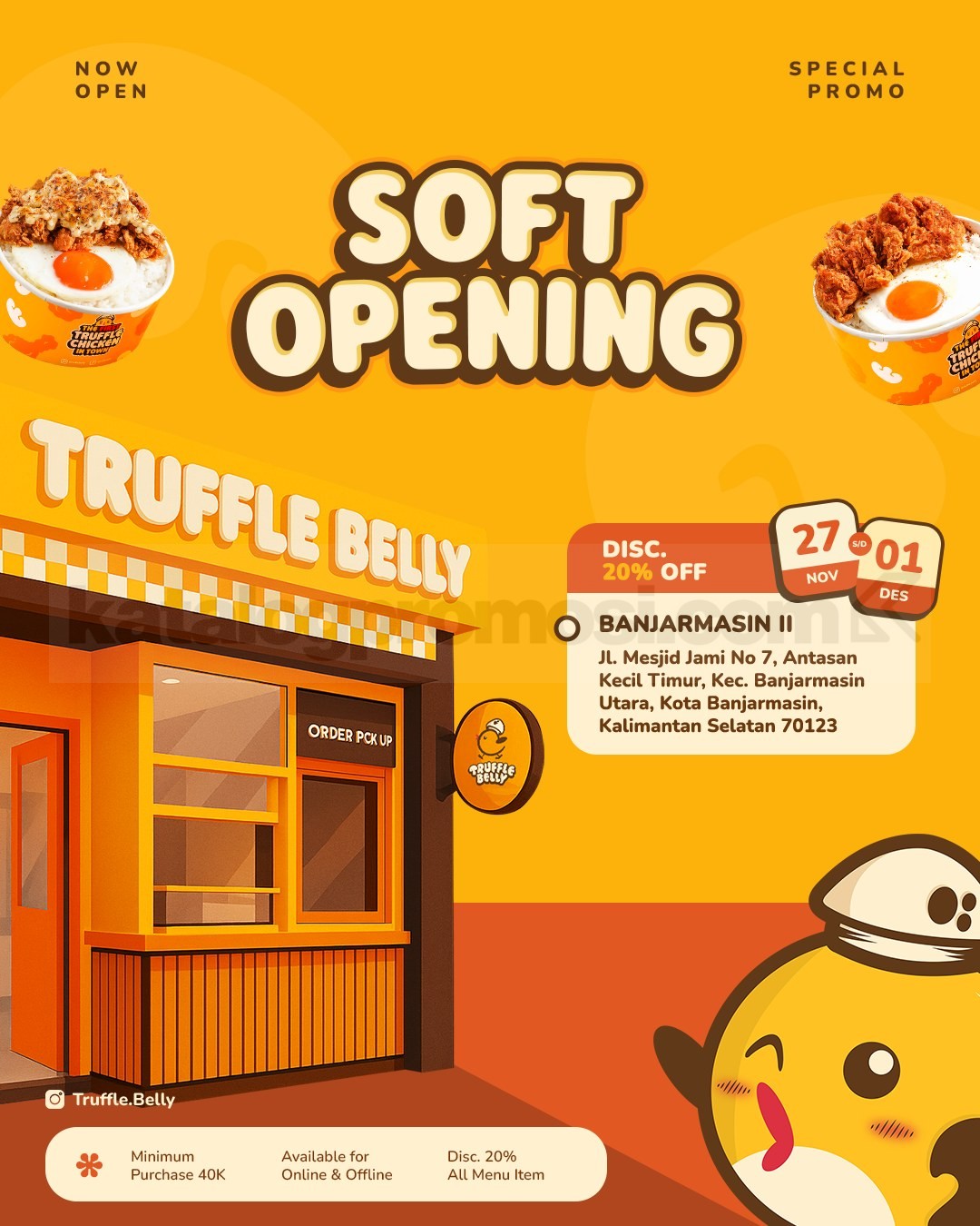 Promo Truffle Belly Soft Opening Banjarmasin II Diskon 20% • SoPasti.Com