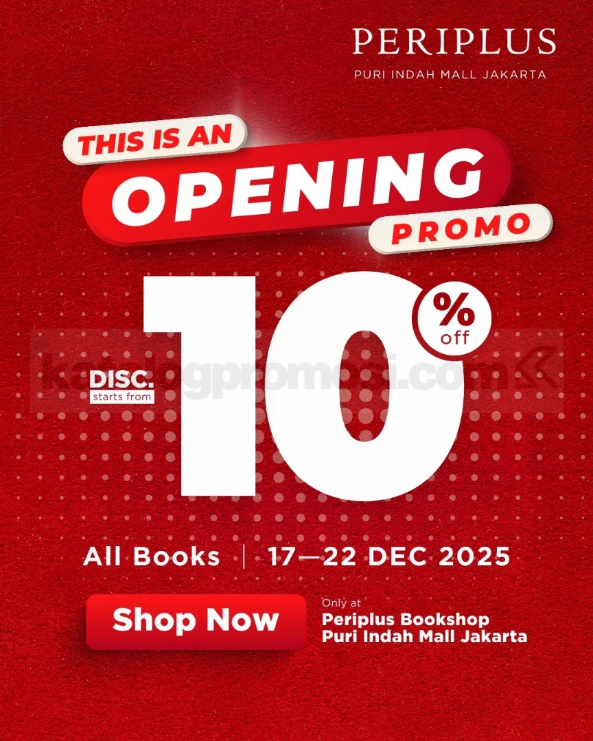 Grand Opening Periplus Puri Indah Mall - Diskon 10% untuk Semua Buku!
