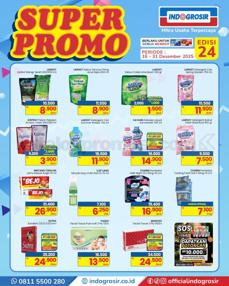 KATALOG PROMO INDOGROSIR HARI INI 16-31 Desember 2025