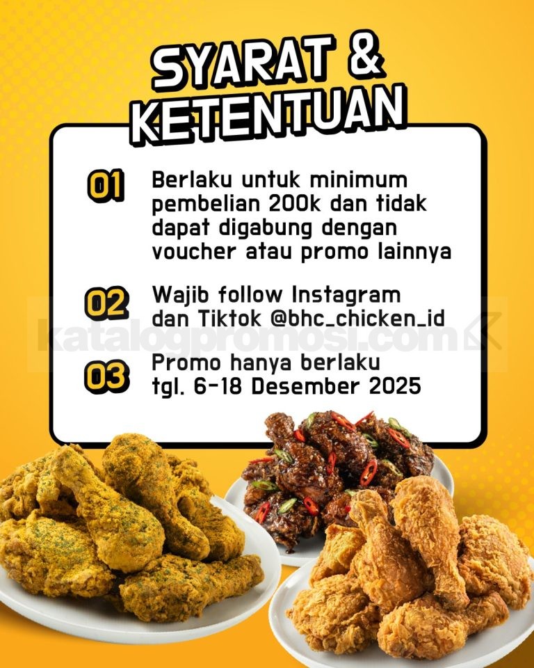Promo BHC CHICKEN Opening Promo diskon 20% all items