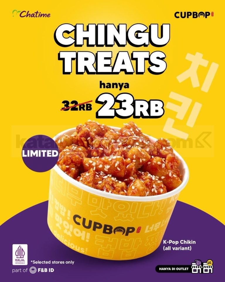 Promo Cupbop Chingu Treats hanya Rp. 23.000