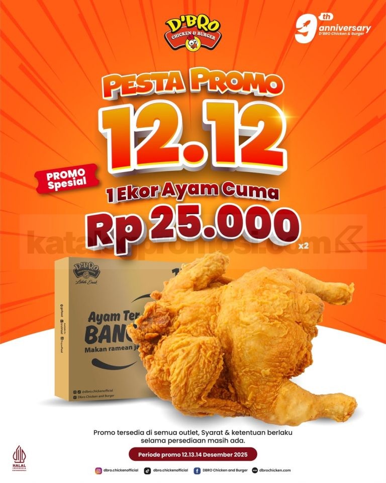 Promo D’Bro Chicken 12.12 Ayam Utuh Mulai Rp. 50.000