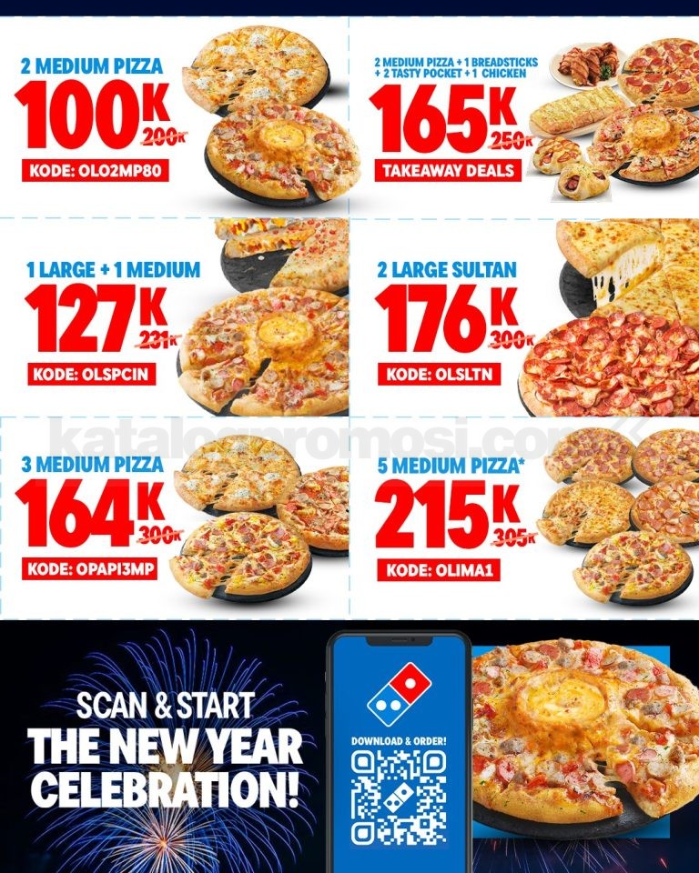 Promo DOMINO’S PIZZA New Year Celebration Diskon hingga 50%