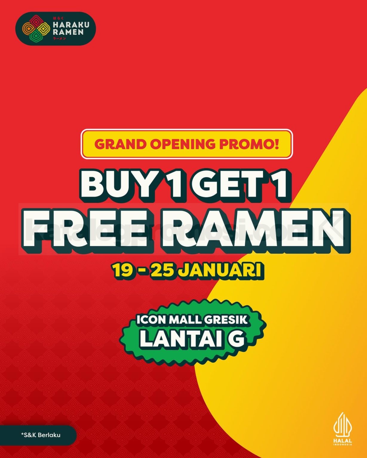 Promo Haraku Ramen Grand Opening Buy 1 Get 1 Free Ramen