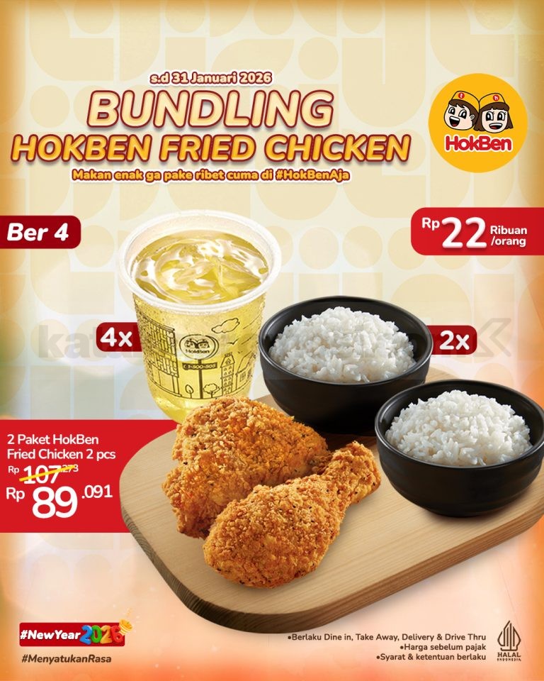 Promo HokBen Bundling Fried Chicken Mulai Rp. 22 ribu