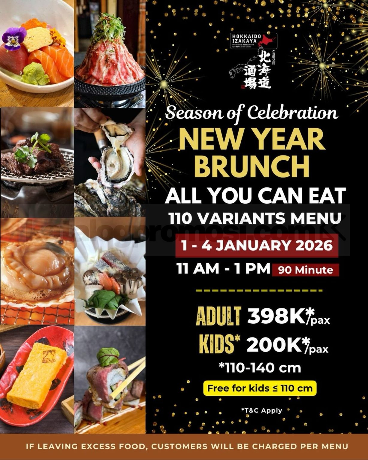 Promo Hokkaido Izakaya New Year Brunch AYCE mulai Rp. 200.000