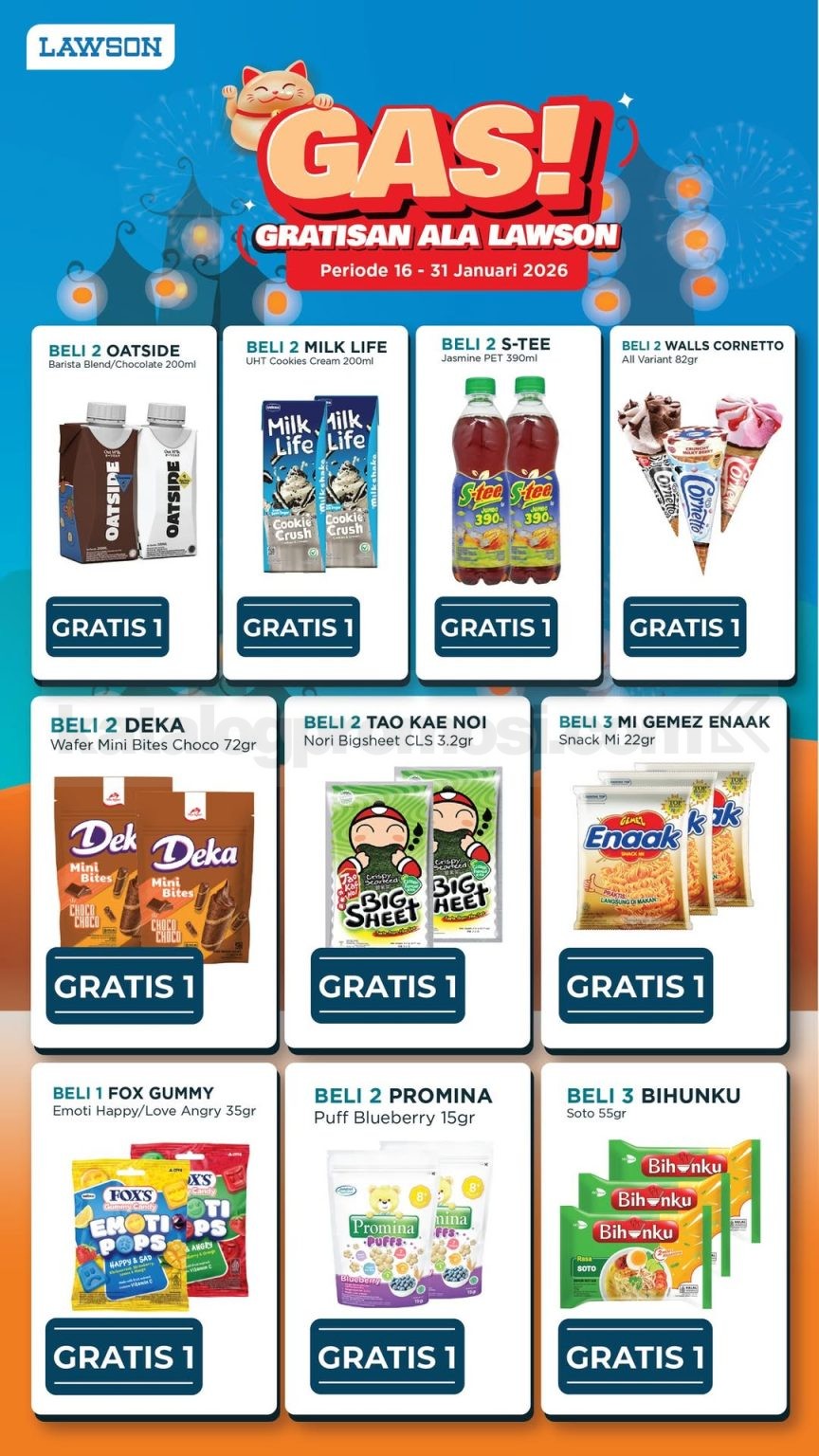 Promo LAWSON GAS! Gratisan ala Lawson Beli 2 Gratis 1