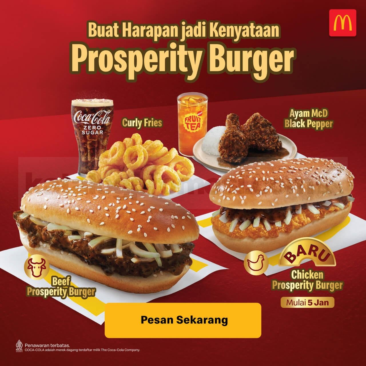 Promo McDonalds Prosperity Burger & Ayam Black Pepper