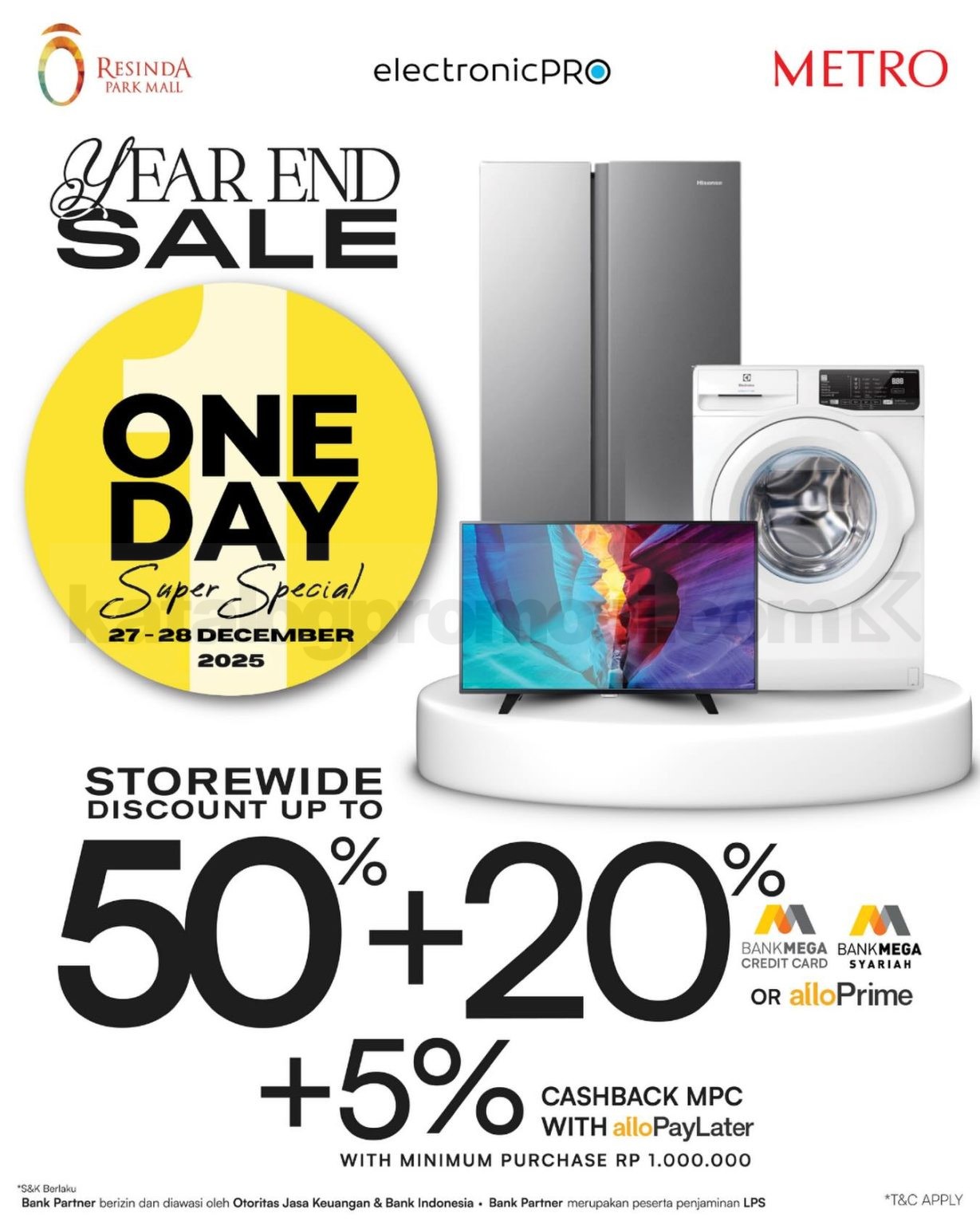 Promo Metro Department Store Transmart Year End Sale Elektronik Diskon 50%