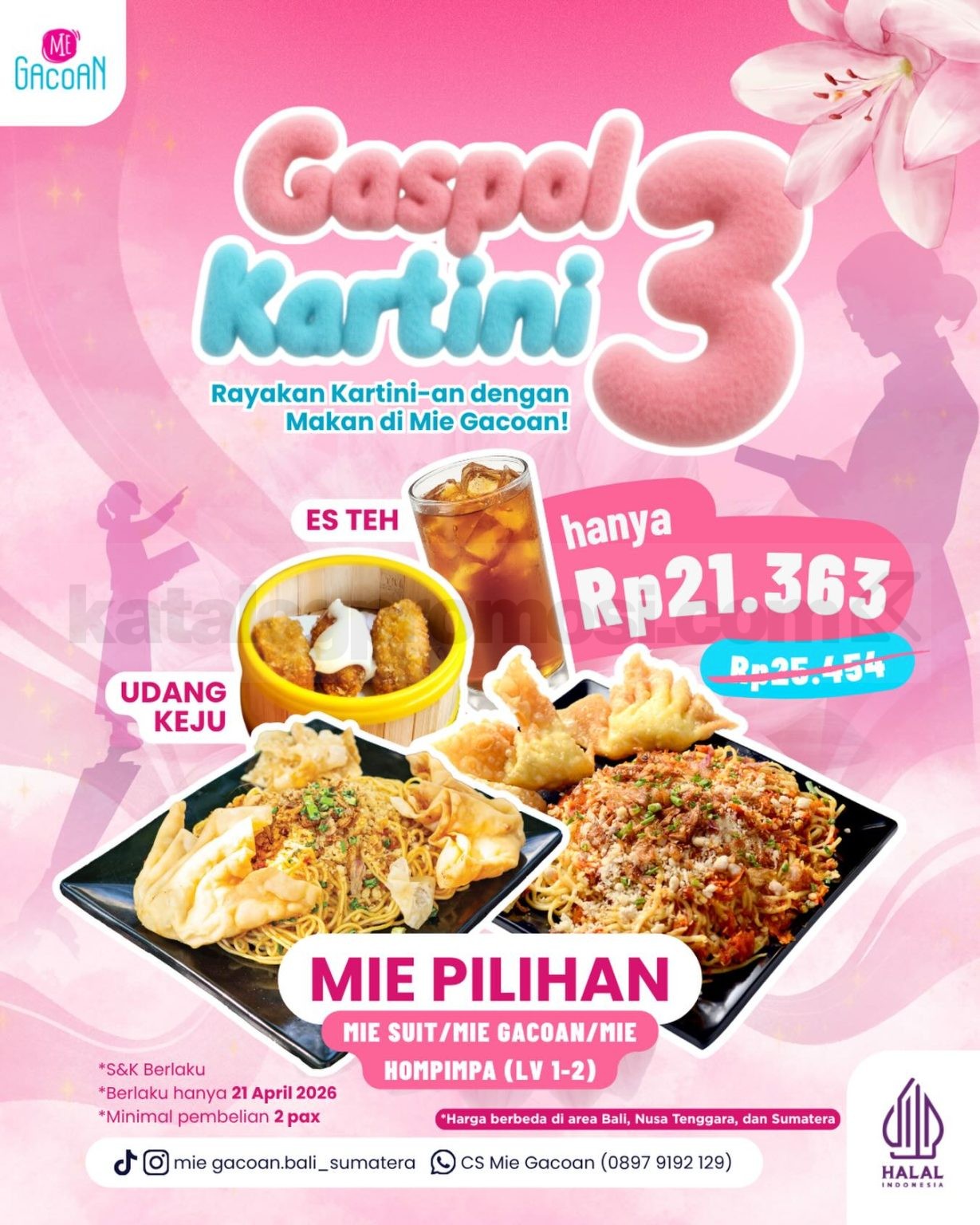 Promo Mie Gacoan Paket GASPOL 3 Kartini Rp. 21.363