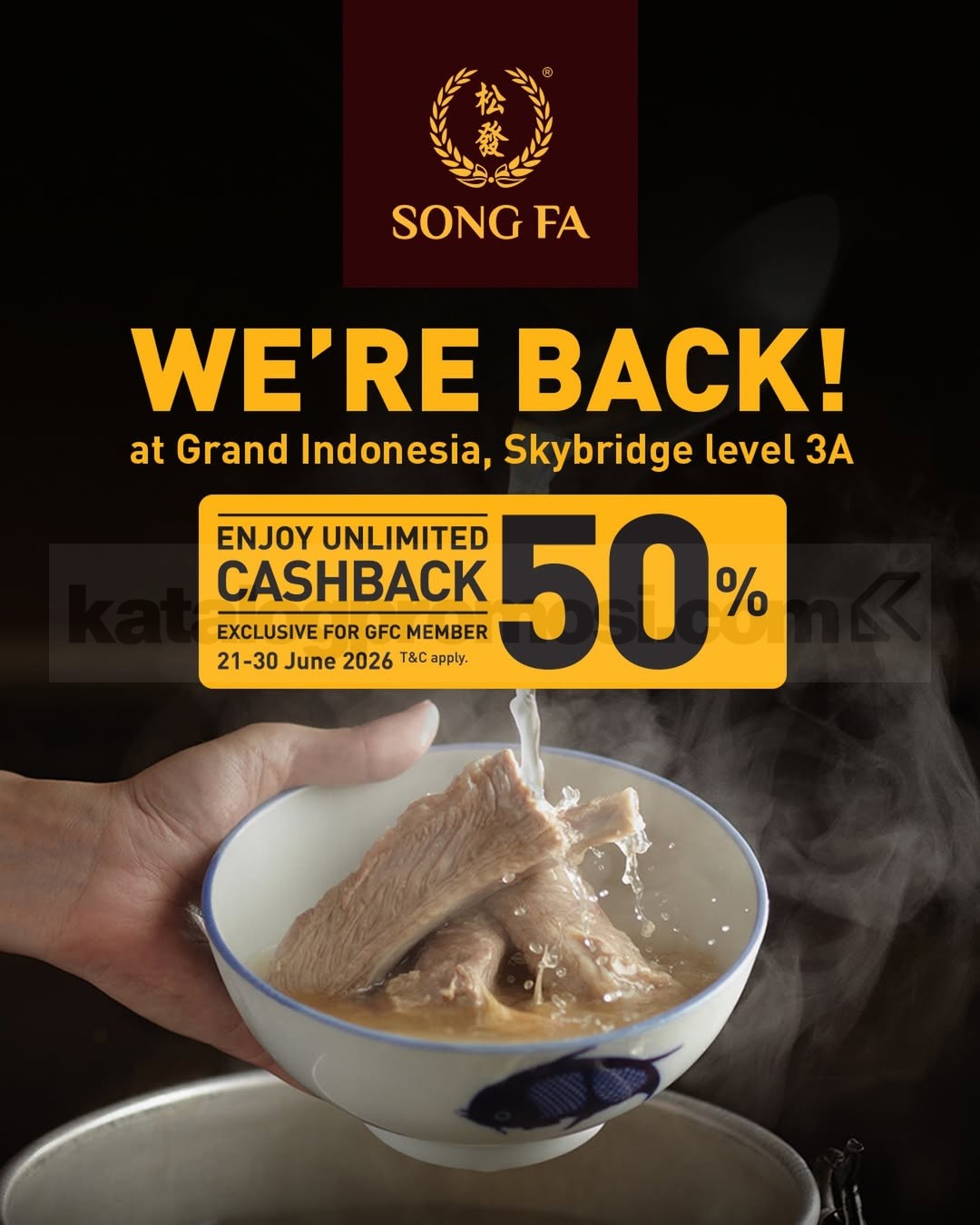 Promo Song Fa Re-Opening Cashback 50% untuk GFC Member