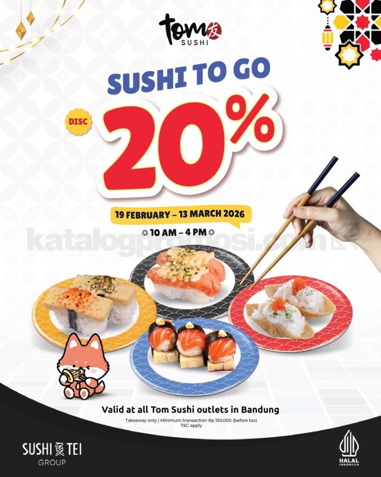 Promo Tom Sushi To Go Diskon 20%
