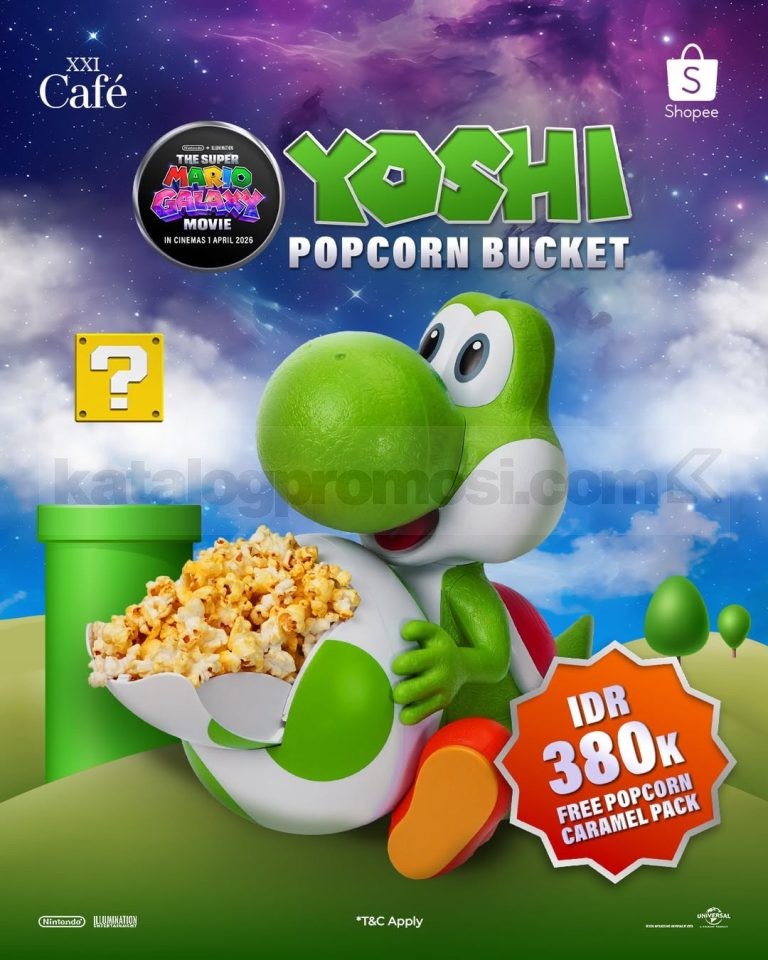 Promo XXI Café Yoshi Popcorn Bucket Rp. 380.000 Free Popcorn