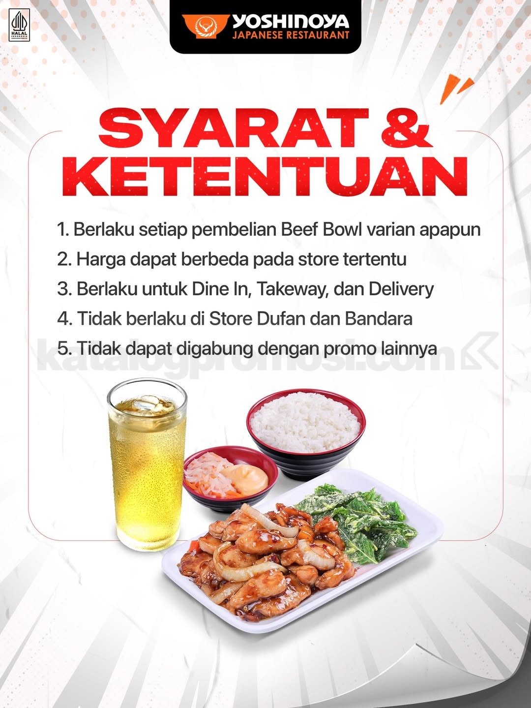 Promo Yoshinoya Payday Diskon 50% Garlic Chicken Teriyaki Set