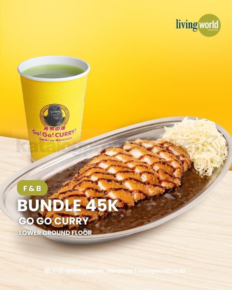 Promo Go! Go! CURRY Paket Bundle Chicken Katsu Curry Rice + Drink cuma 45K