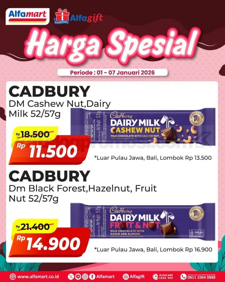 Promo Alfamart Cokelat SilverQueen & Cadbury Mulai Rp. 9.900