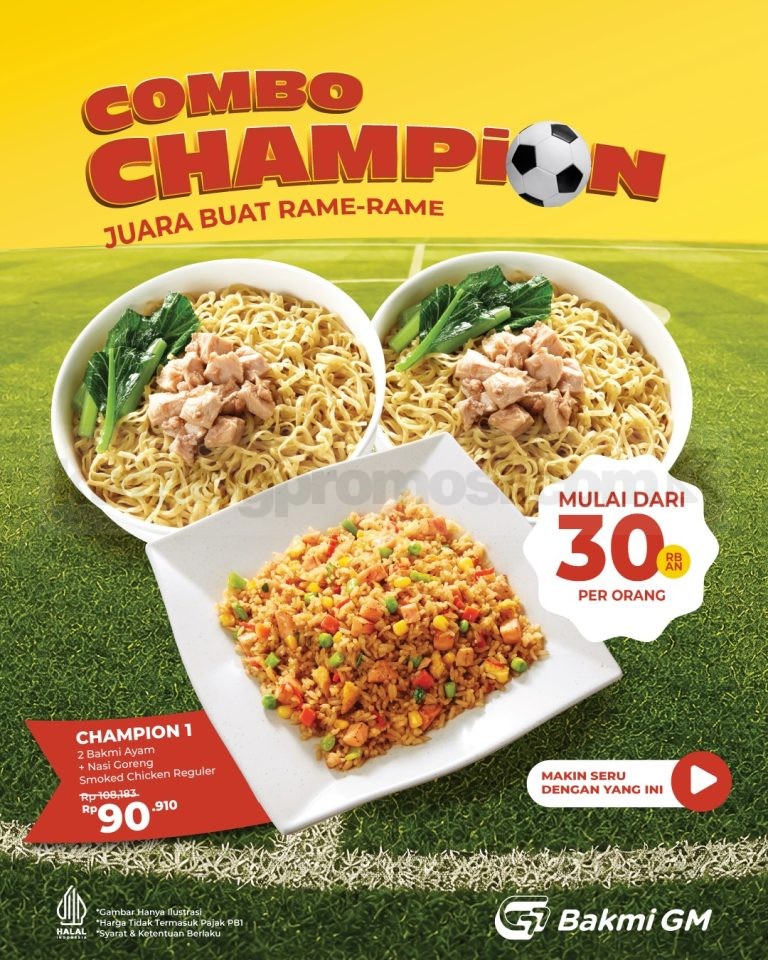 Promo Bakmi GM Combo Champion Mulai Rp. 30 Ribuan