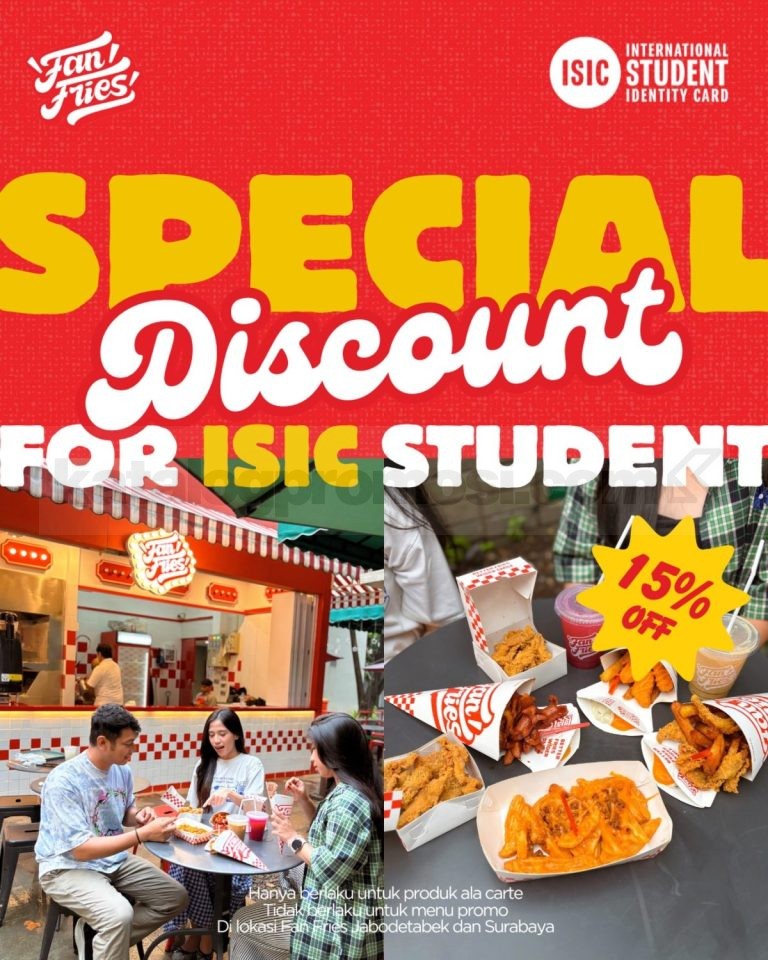 Promo Fan Fries Special Diskon 15% Untuk ISIC Student