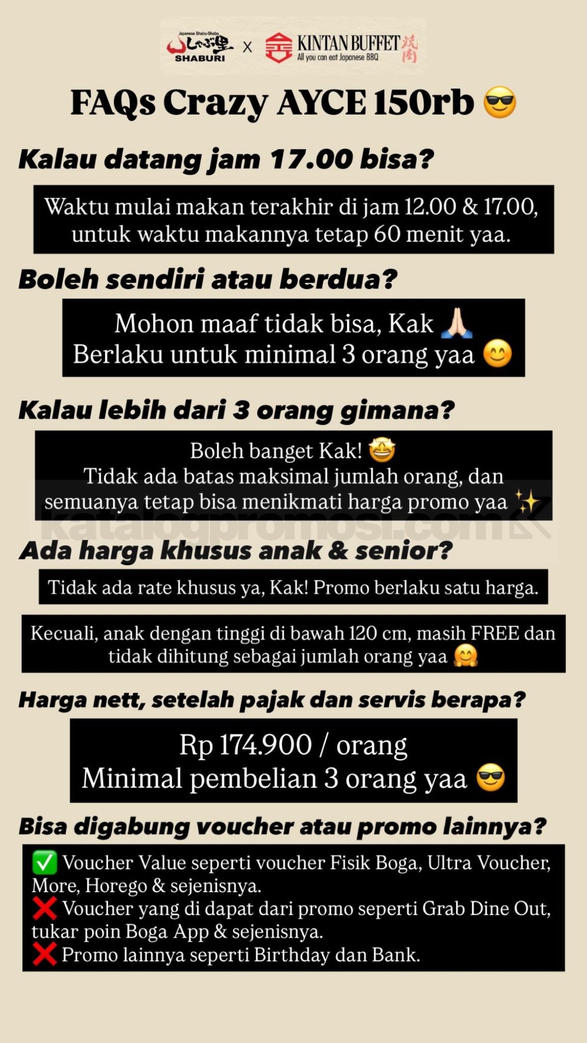 Promo SHABURI KINTAN BUFFET AYCE Millennials dan Gen-Z Rp. 150.000