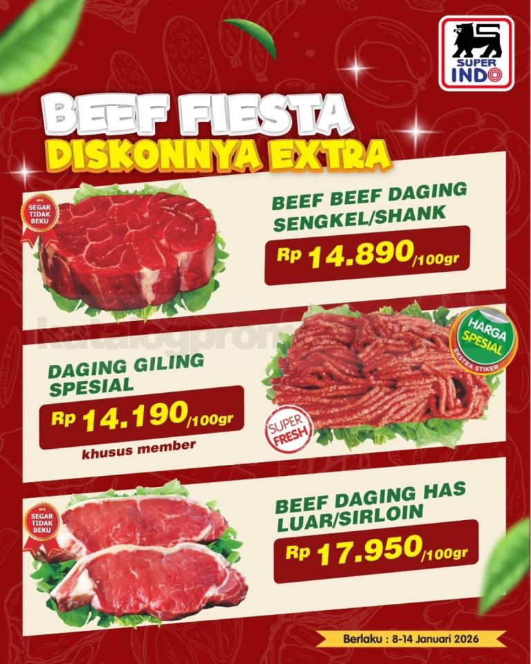 Promo SUPER INDO Beef Fiesta Mulai Rp. 4.490