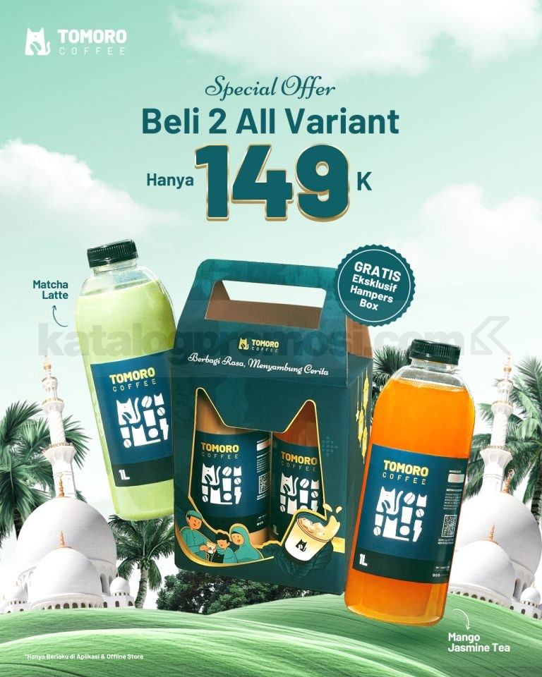 Promo Tomoro Coffee Ramadan Paket 2 Varian 1L Rp. 149 ribu