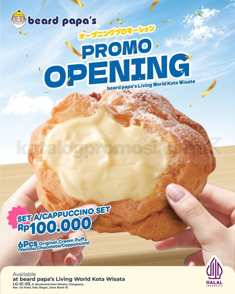 Promo Beard Papa’s Grand Opening Set 6 Puffs Rp. 100.000