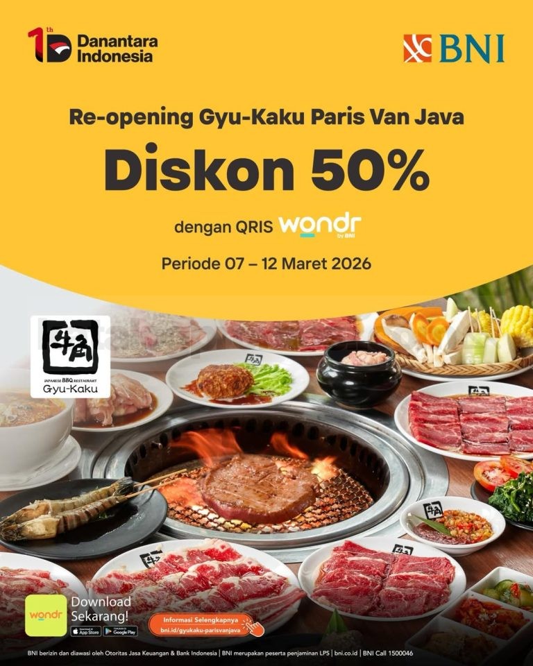 Promo Gyu-Kaku Re-Opening Paris Van Java Diskon 50%