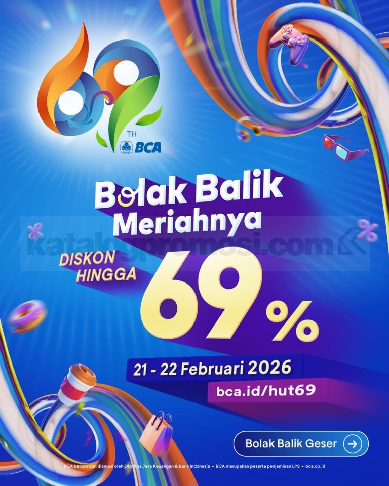 Promo HUT BCA 69 Diskon Hingga 69% Harga Serba 69