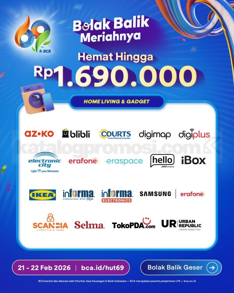 Promo HUT BCA 69 Diskon Hingga 69% Harga Serba 69