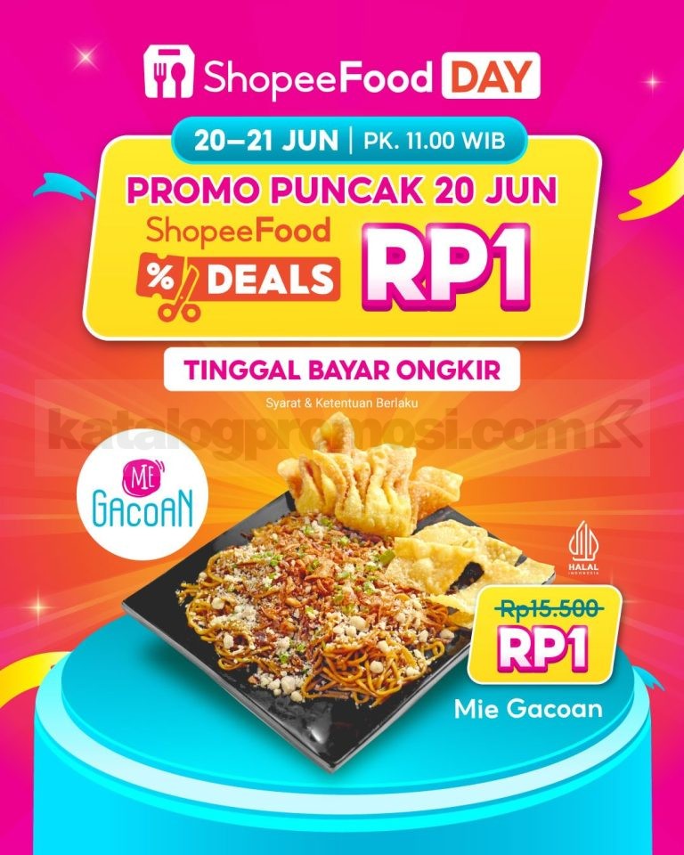 Promo Mie Gacoan ShopeeFood Deals Rp. 1