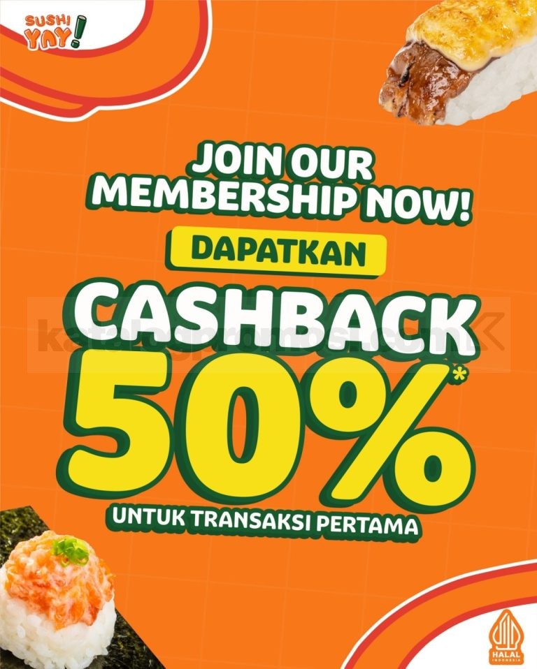 Promo Sushi Yay! Membership Cashback 50%