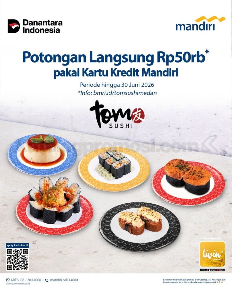 Promo Tom Sushi Medan Potongan Langsung Rp. 50.000