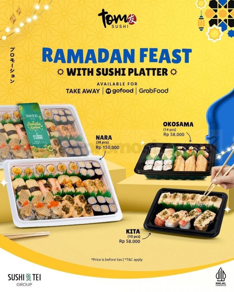 Promo Tom Sushi Ramadan Feast Sushi Platter mulai Rp. 58.000