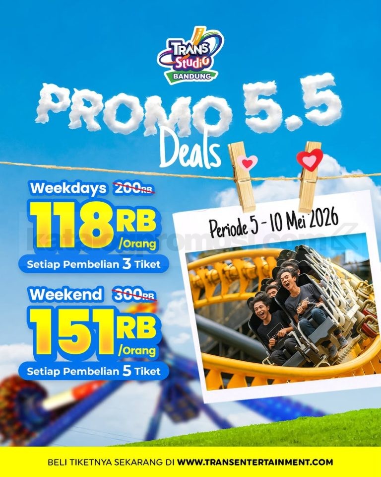 Promo Trans Studio Bandung 5.5 Mulai Rp. 118.000