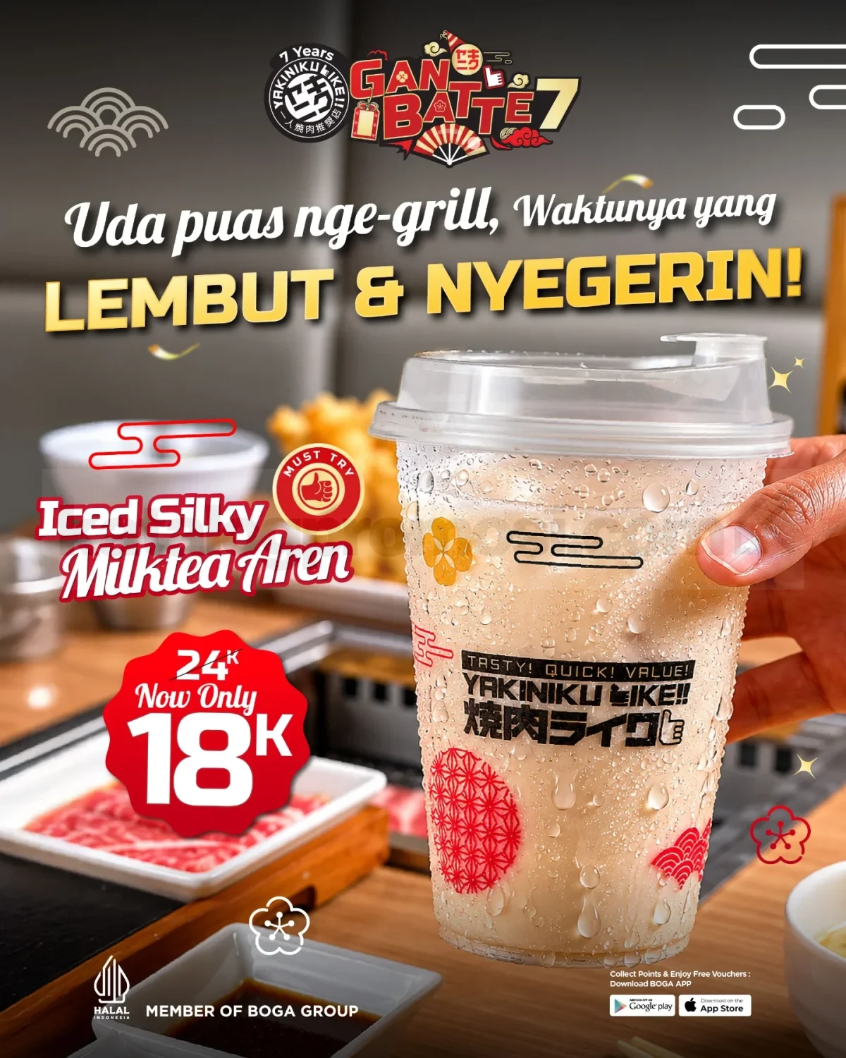 Promo Yakiniku Like Iced Silky Milk Tea Rp. 18.000
