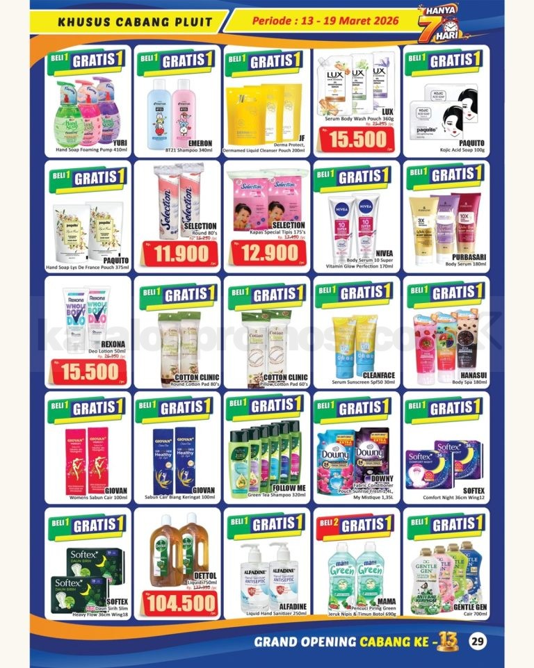 Promo HARI HARI Swalayan Opening Pluit 13-19 Maret 2026 • SoPasti.Com
