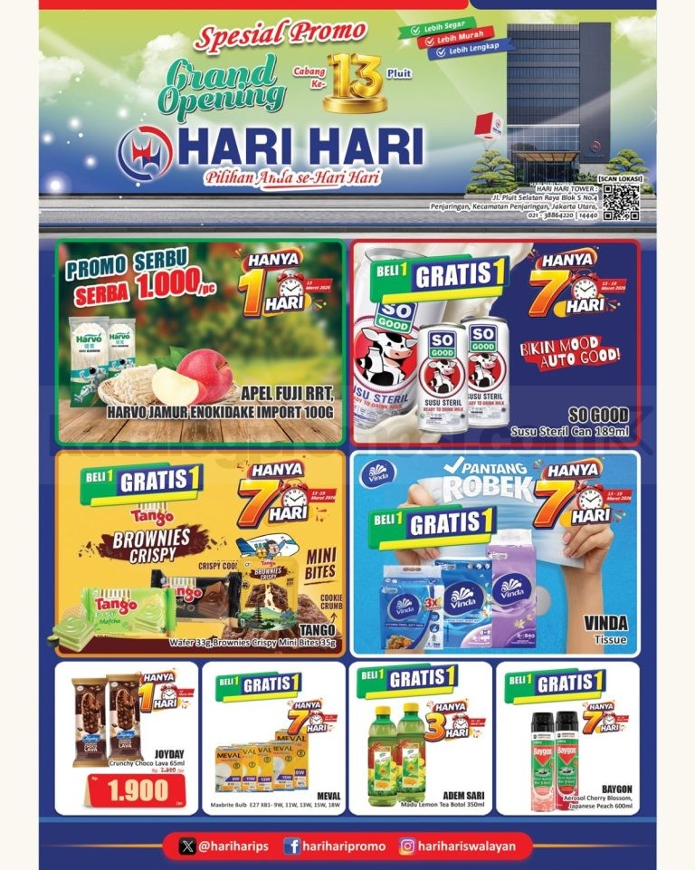 Promo HARI HARI Swalayan Opening Pluit 13-19 Maret 2026