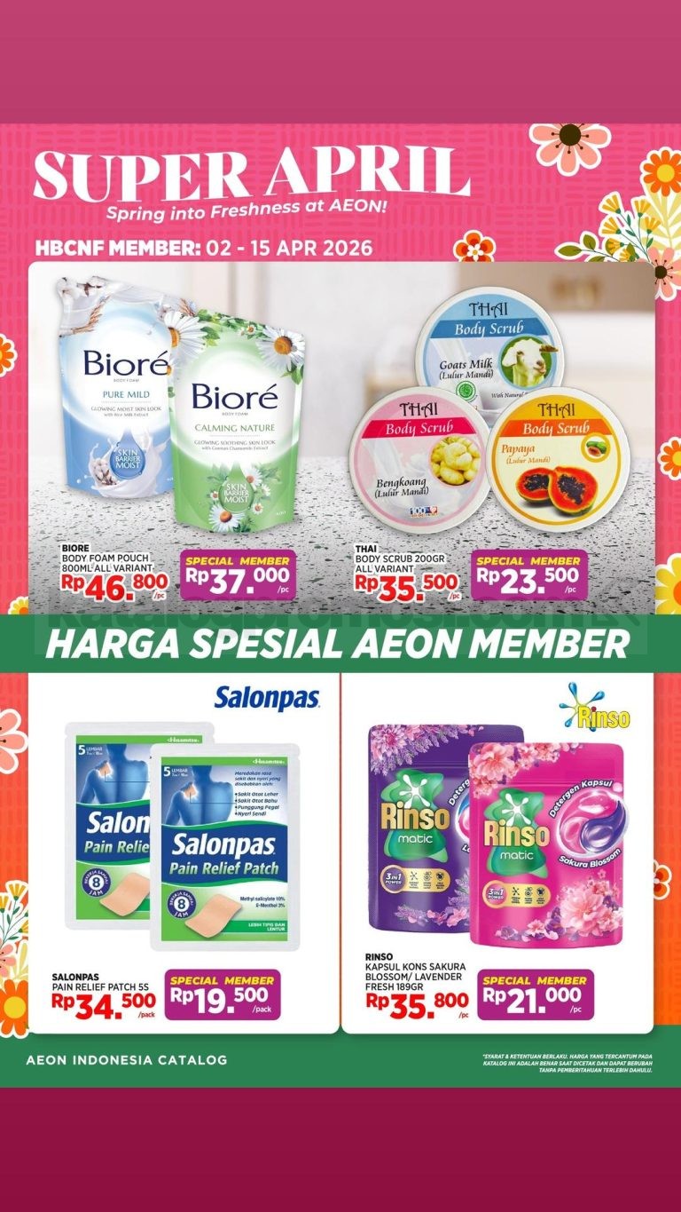 Promo Aeon Store Indonesia Katalog Terbaru 02-15 April 2026