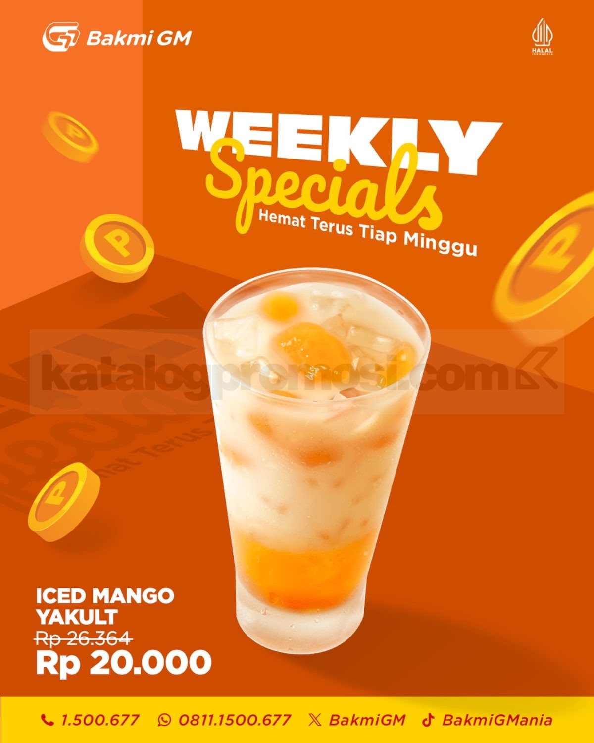 Promo Bakmi GM Weekly Specials Iced Mango Yakult Rp. 20.000 • SoPasti.Com