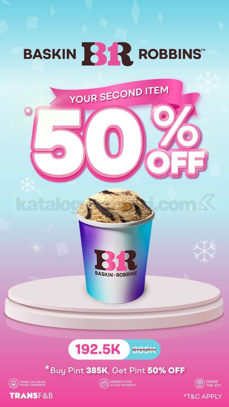 Promo Baskin Robbins Diskon 50% Pint Kedua