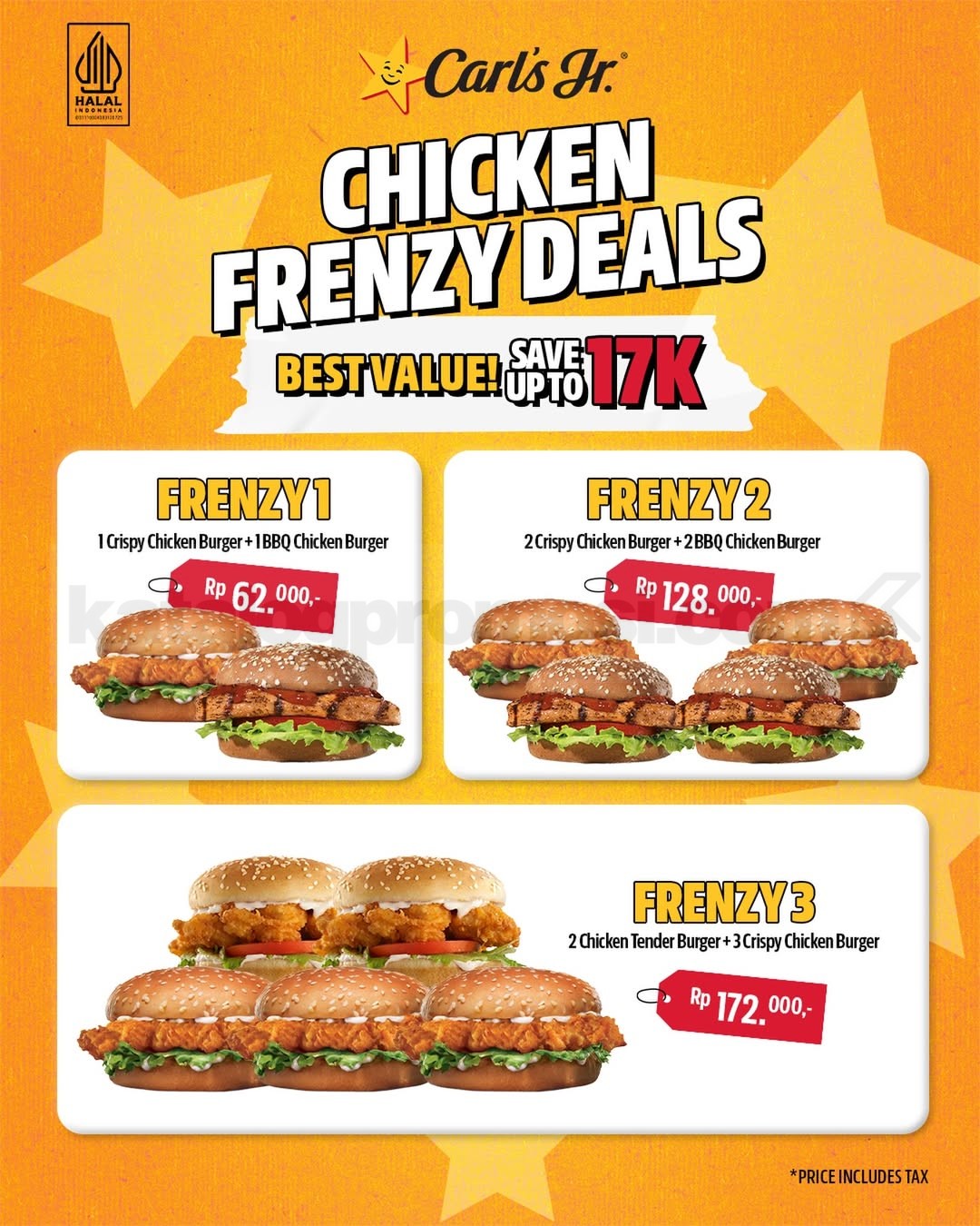 Promo Carl's Jr Chicken Frenzy Deals Burger mulai Rp. 62.000