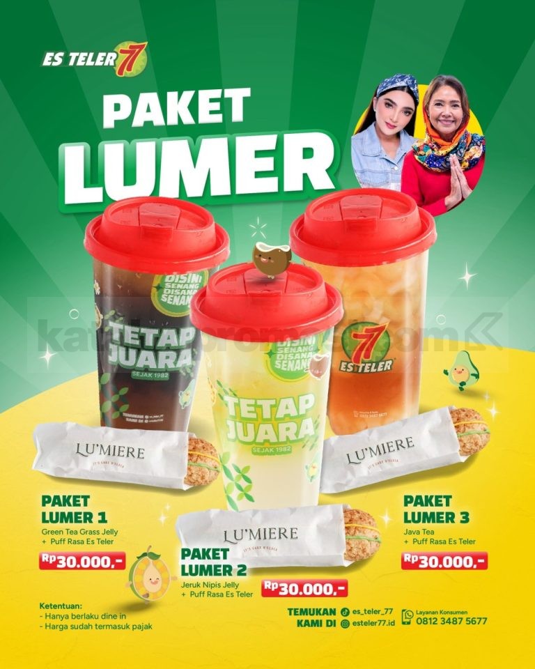 Promo Es Teler 77 x LU'MIERE Paket Lumer Rp. 30.000