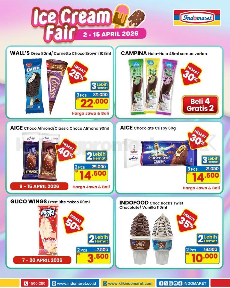 Promo Indomaret Ice Cream Fair Harga Mulai Rp. 3.500