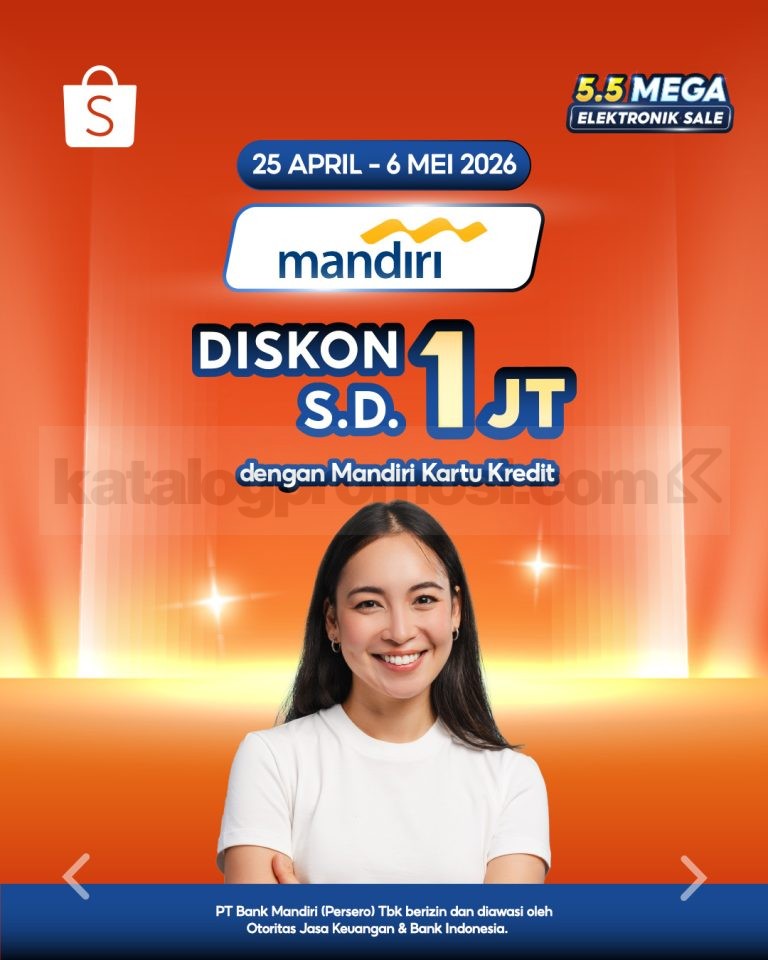 Promo Mandiri Shopee 5.5 Diskon hingga Rp. 1 juta